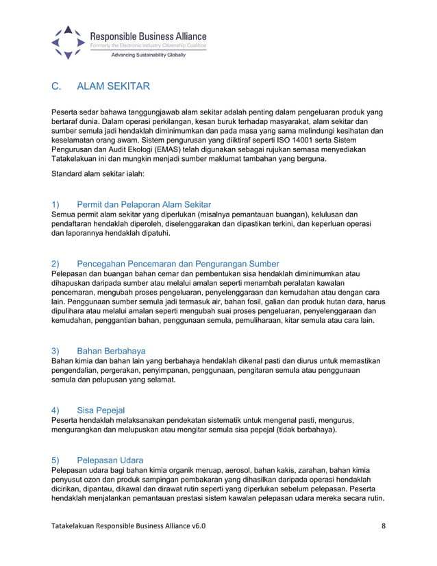 Rba code of conduct 6.0 malay | PDF