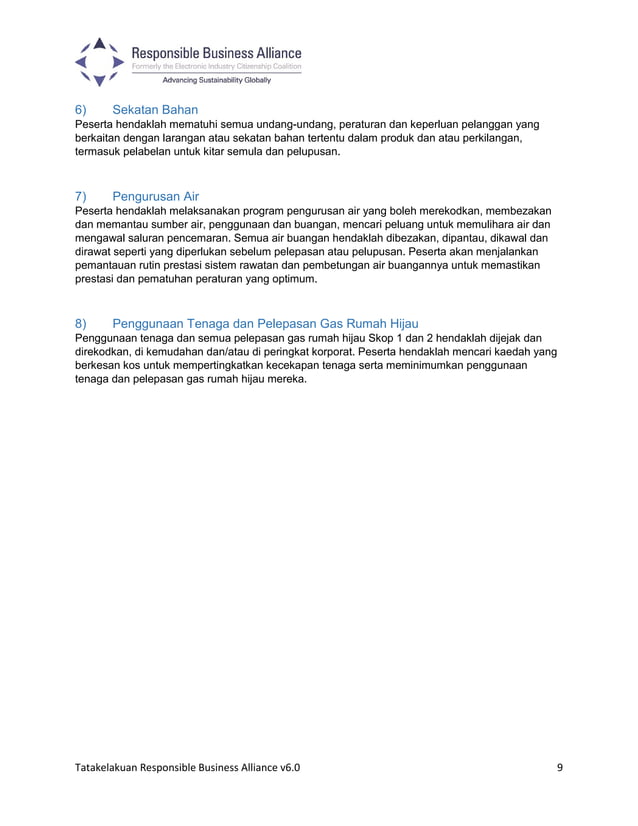 Rba code of conduct 6.0 malay | PDF