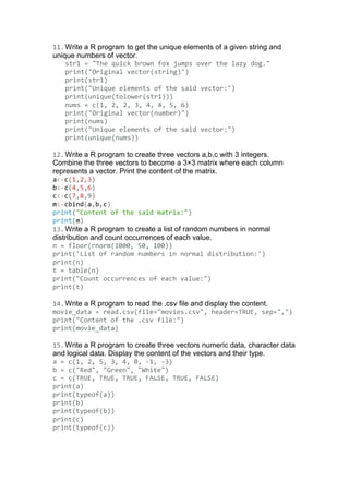 R basic programs | PDF