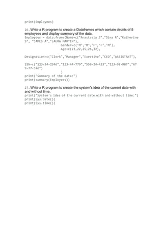 R basic programs | PDF