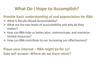 Results Based Accountability for Food Sector | PPTX