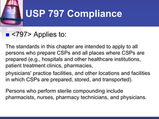 R Bays USP 797 Compliance | PDF | Pharmaceutical Industry | Industries