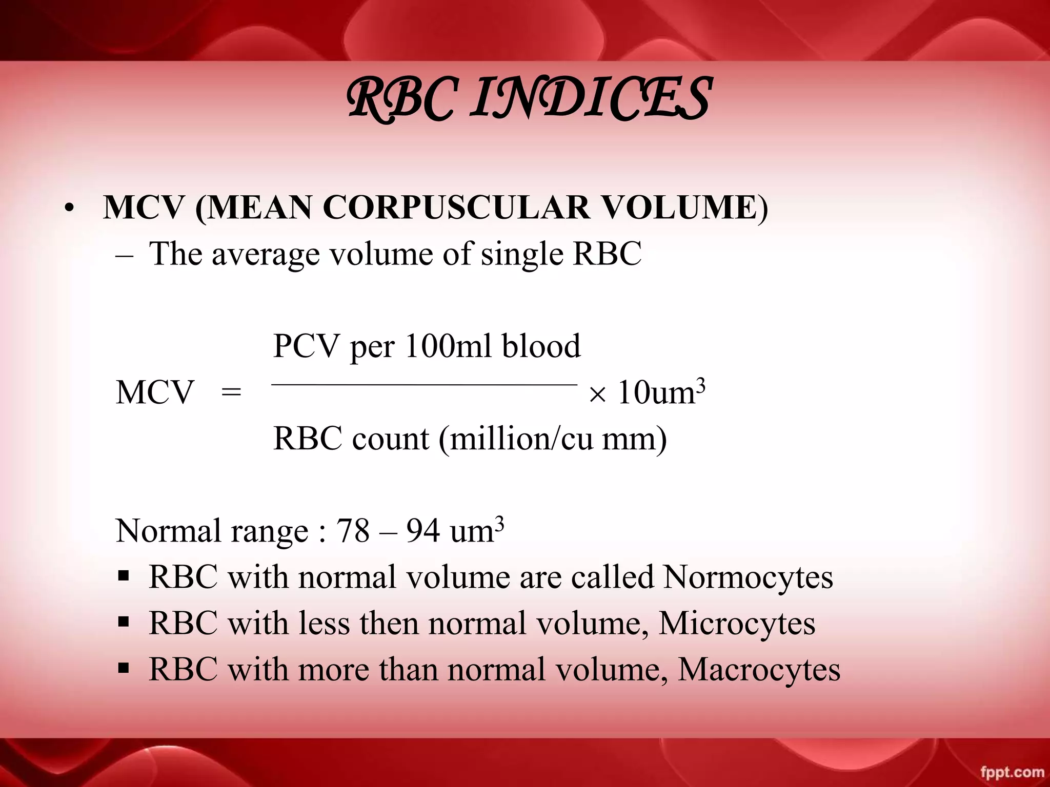 RBC | PPTX | Blood Disorders | Diseases and Conditions