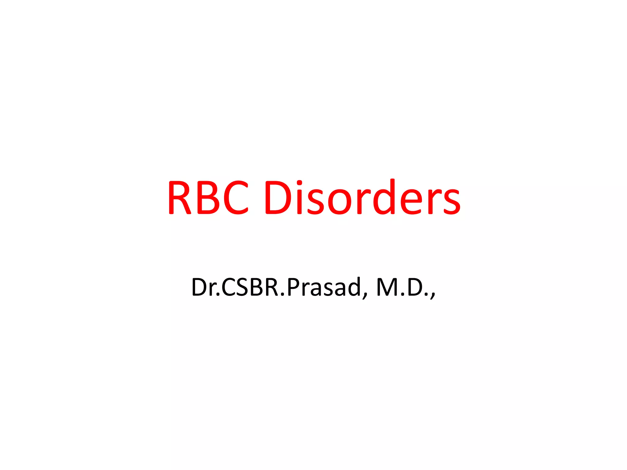 Rbc disorders-4 | PDF