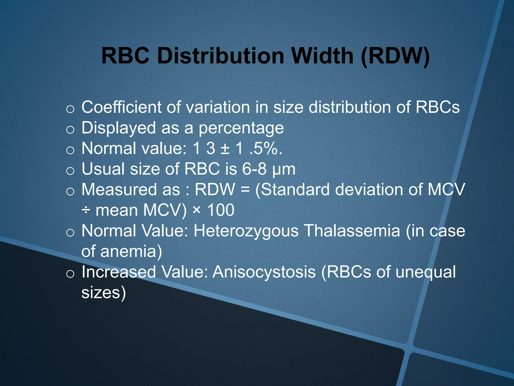 RBC Indices and Their Role in Differential Diagnosis of different types ...
