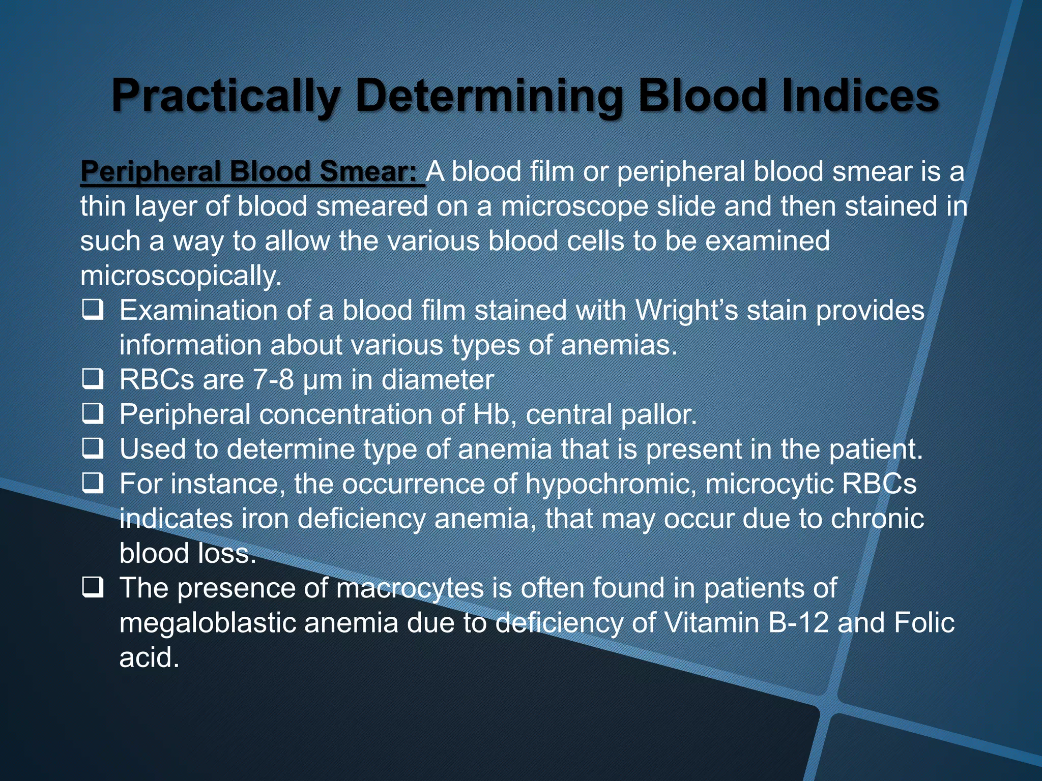 RBC Indices and Their Role in Differential Diagnosis of different types ...