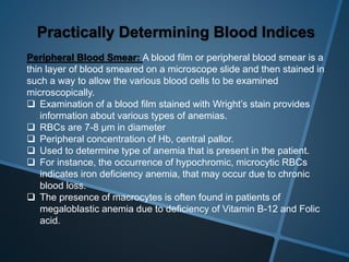 RBC Indices and Their Role in Differential Diagnosis of different types of Anemias: A Review | PPTX
