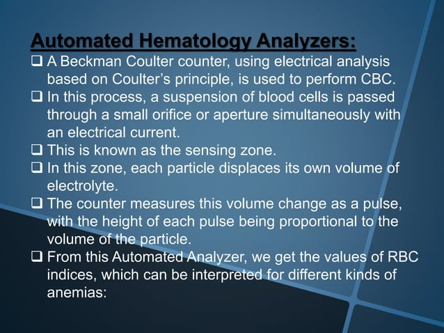 RBC Indices and Their Role in Differential Diagnosis of different types of Anemias: A Review | PPTX