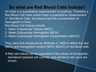 RBC Indices and Their Role in Differential Diagnosis of different types ...