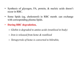 Rbc and wbc metabolism | PDF