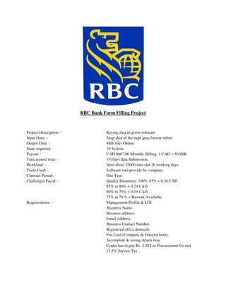 Rbc bank form filling | PPT