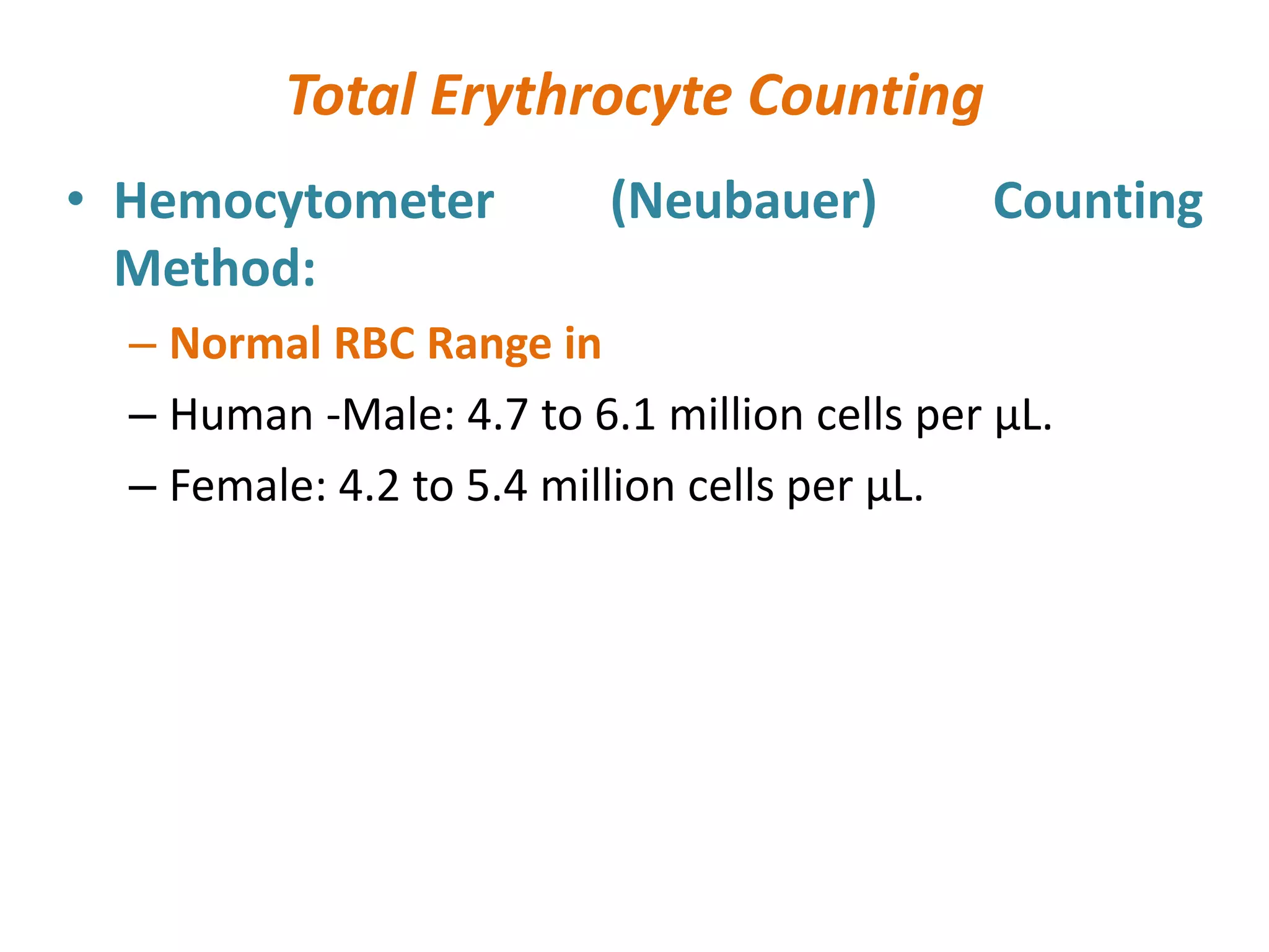 RBC count and WBC count | PPTX
