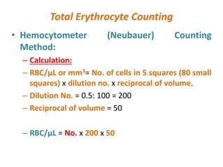 RBC count and WBC count | PPTX