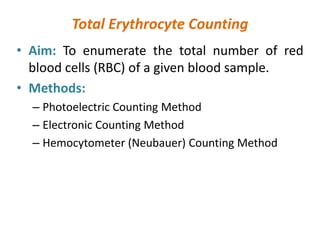 RBC count and WBC count | PPTX