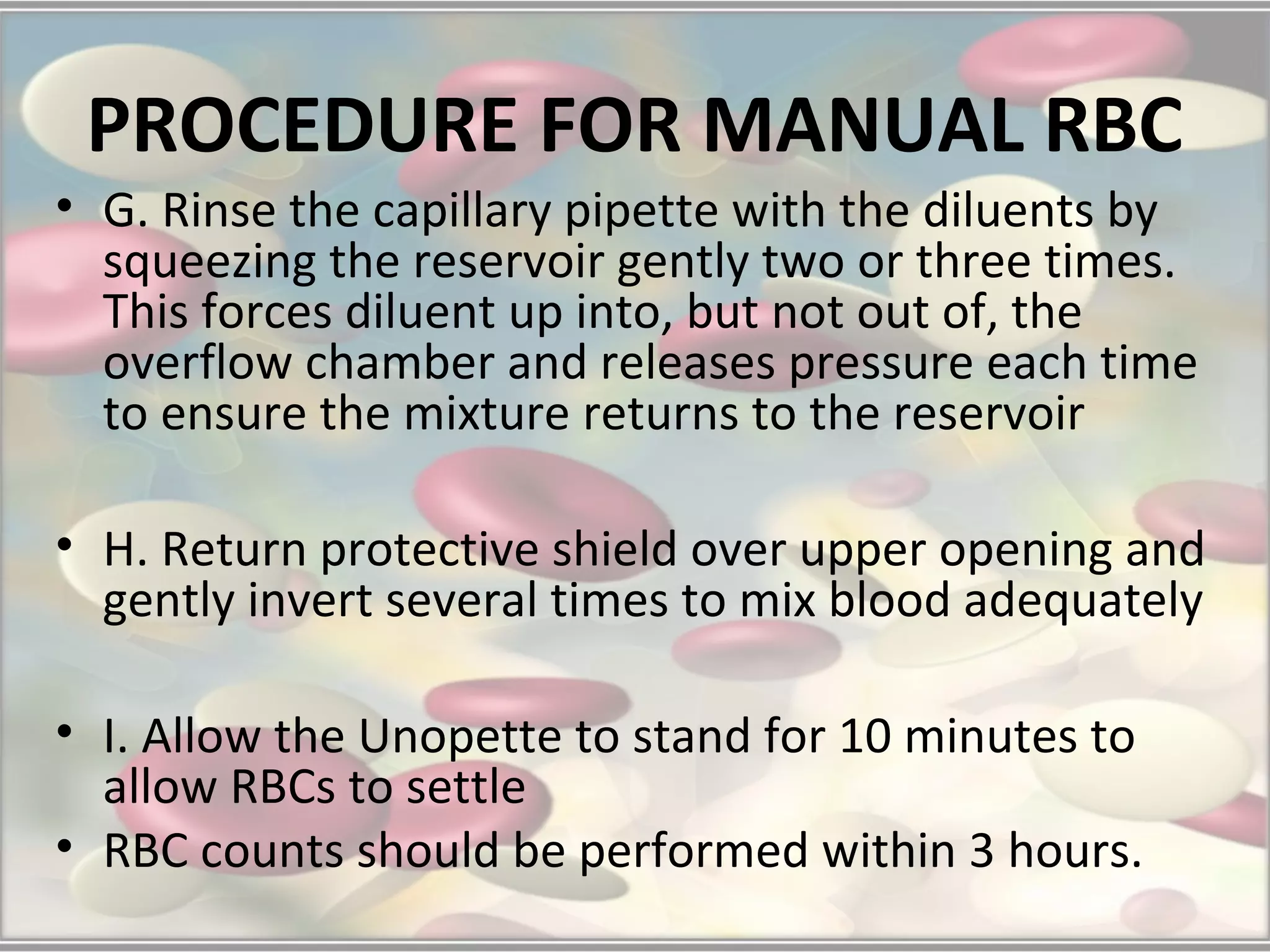 Rbc counting unopette | PPT