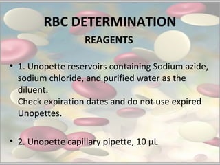 Rbc counting unopette | PPT