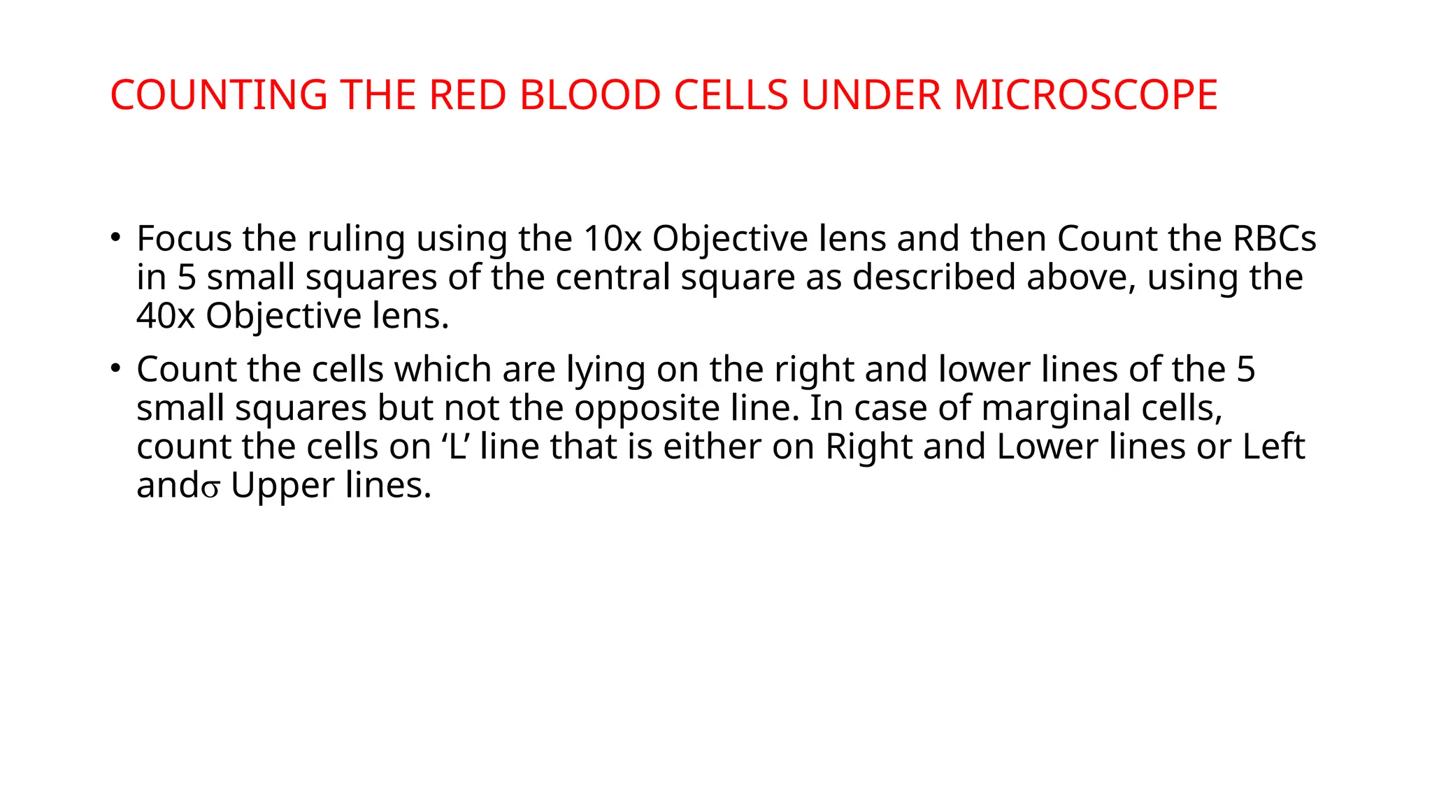 RBC COUNT USING HEMOCYTOMETER.pptx presenting by dr Sangeeta swat | PPTX