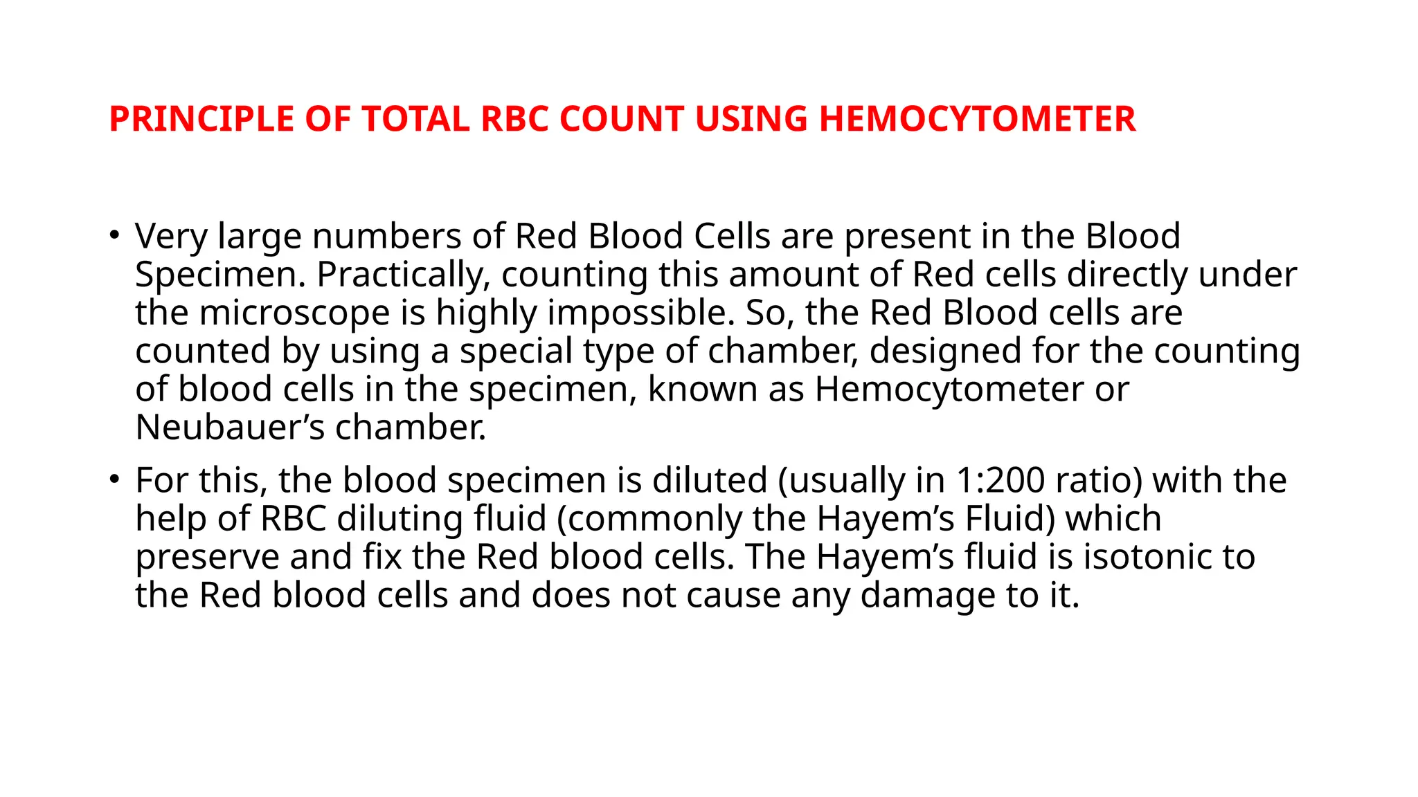 RBC COUNT USING HEMOCYTOMETER.pptx presenting by dr Sangeeta swat | PPTX