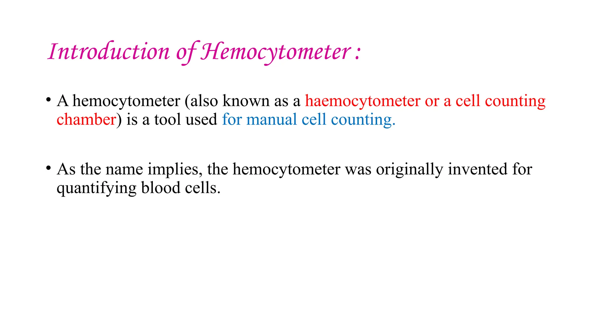 RBC COUNT USING HEMOCYTOMETER.pptx presenting by dr Sangeeta swat ...