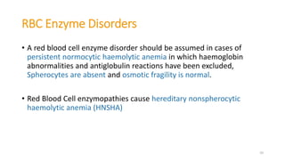 Metabolism of RBC and RBC Enzymopathies | PPTX