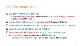 Metabolism of RBC and RBC Enzymopathies | PPTX