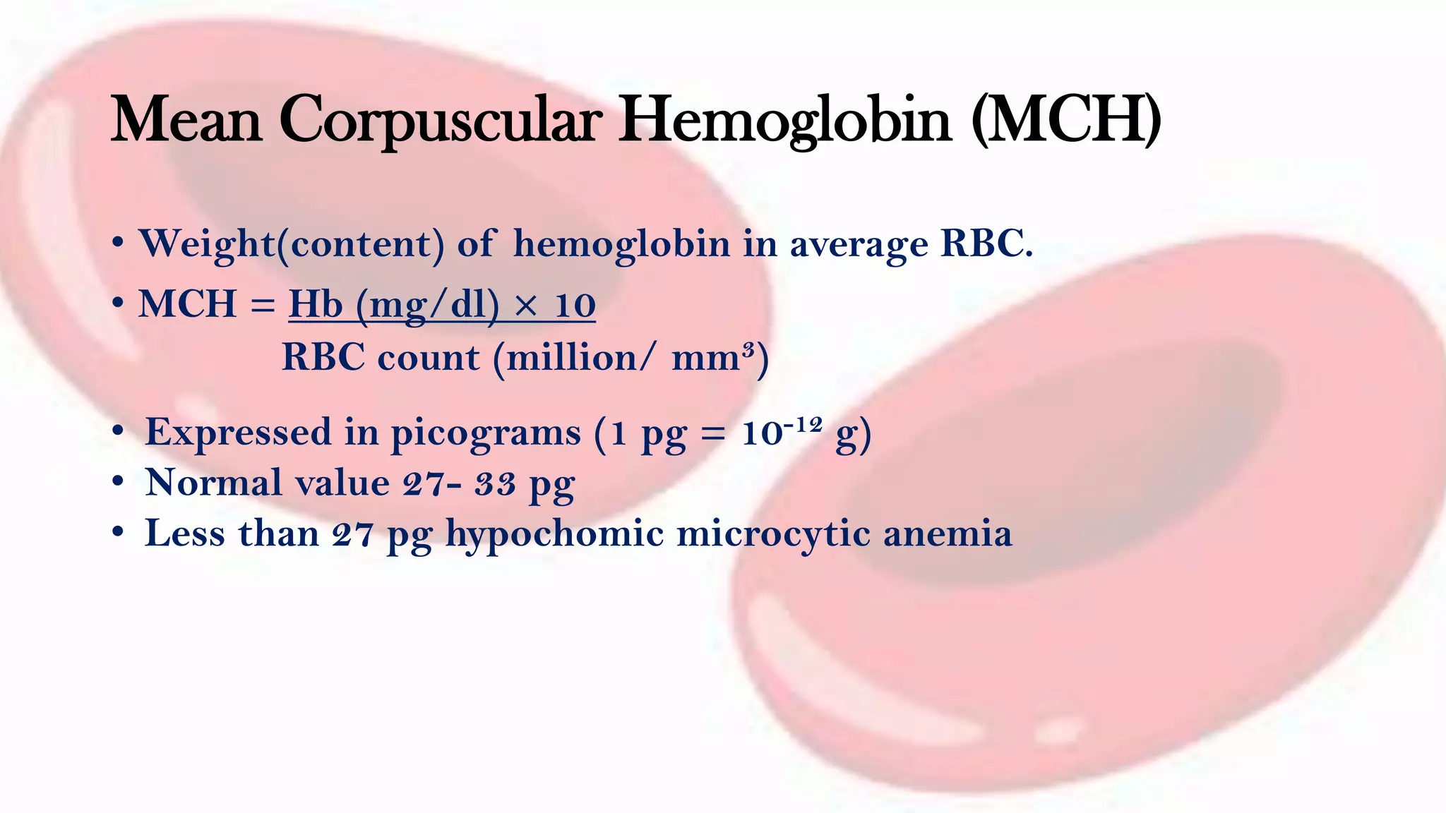 RBC Indices- MCV, MCH, MCHC II Blood Physiology | PDF