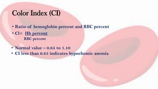 RBC Indices- MCV, MCH, MCHC II Blood Physiology | PDF
