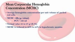RBC Indices- MCV, MCH, MCHC II Blood Physiology | PPT