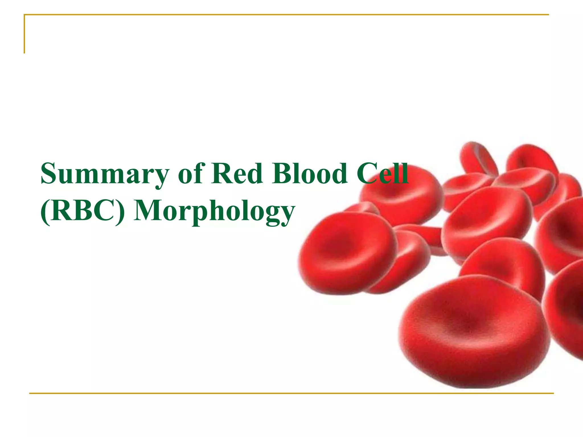 RBC morphology and Disease that may be associated with abnormal ...