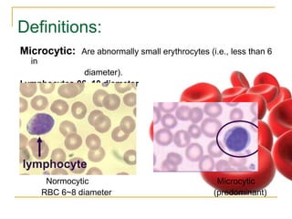 RBC morphology and Disease that may be associated with abnormal ...