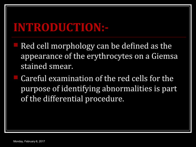 Rbc morphology | PPT | Blood Disorders | Diseases and Conditions