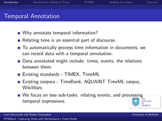 RTMBank: Capturing Verbs with Reichenbach's Tense Model | PDF ...