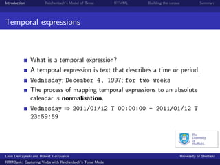 RTMBank: Capturing Verbs with Reichenbach's Tense Model | PDF | Databases | Computer Software ...