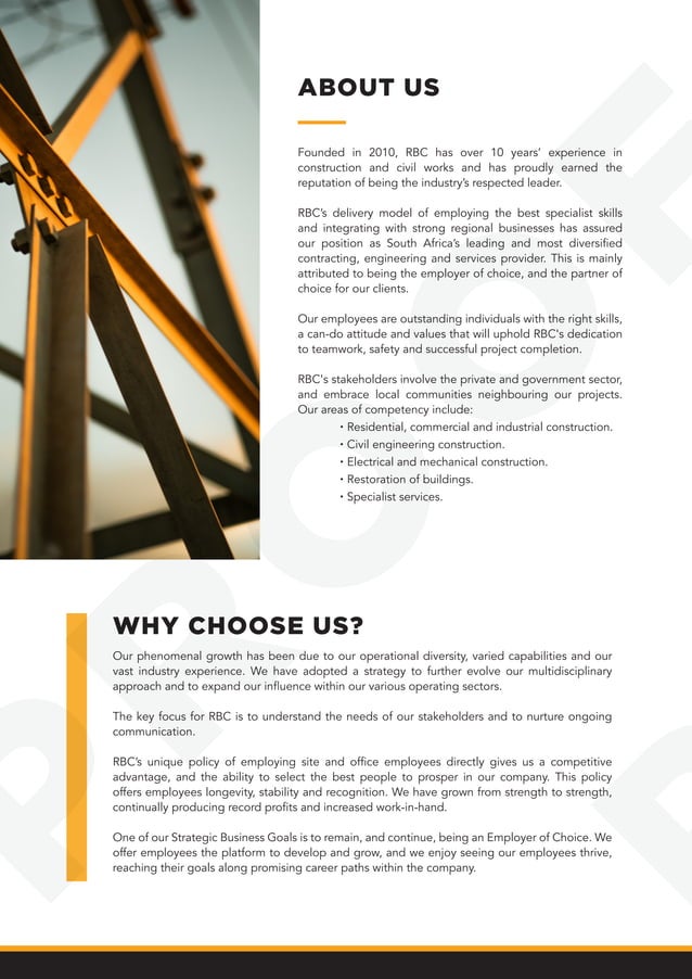 Rbc profile | PDF | Construction Industry | Industries