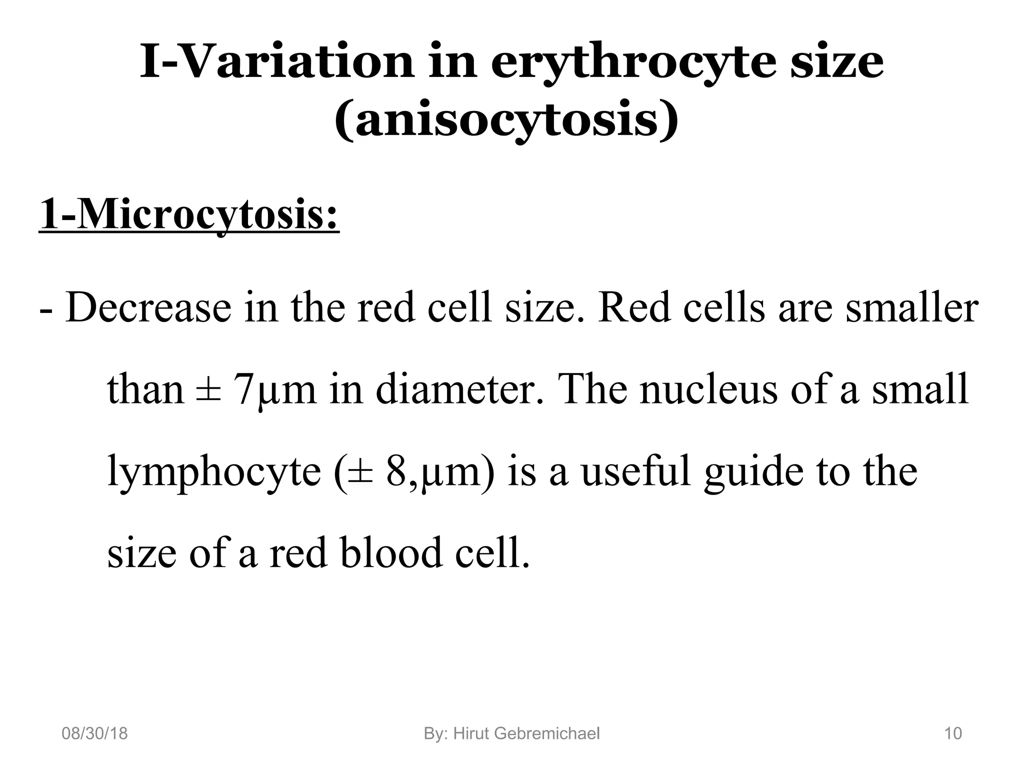 Red Blood Cell disorder | PPT