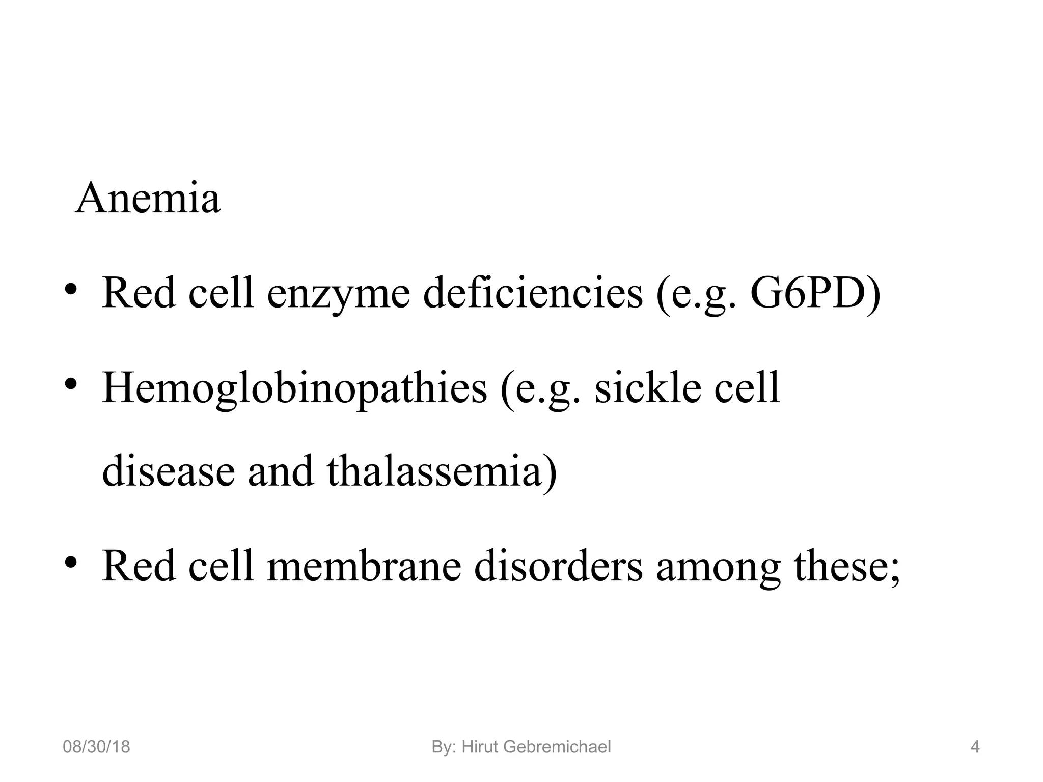 Red Blood Cell disorder | PPT