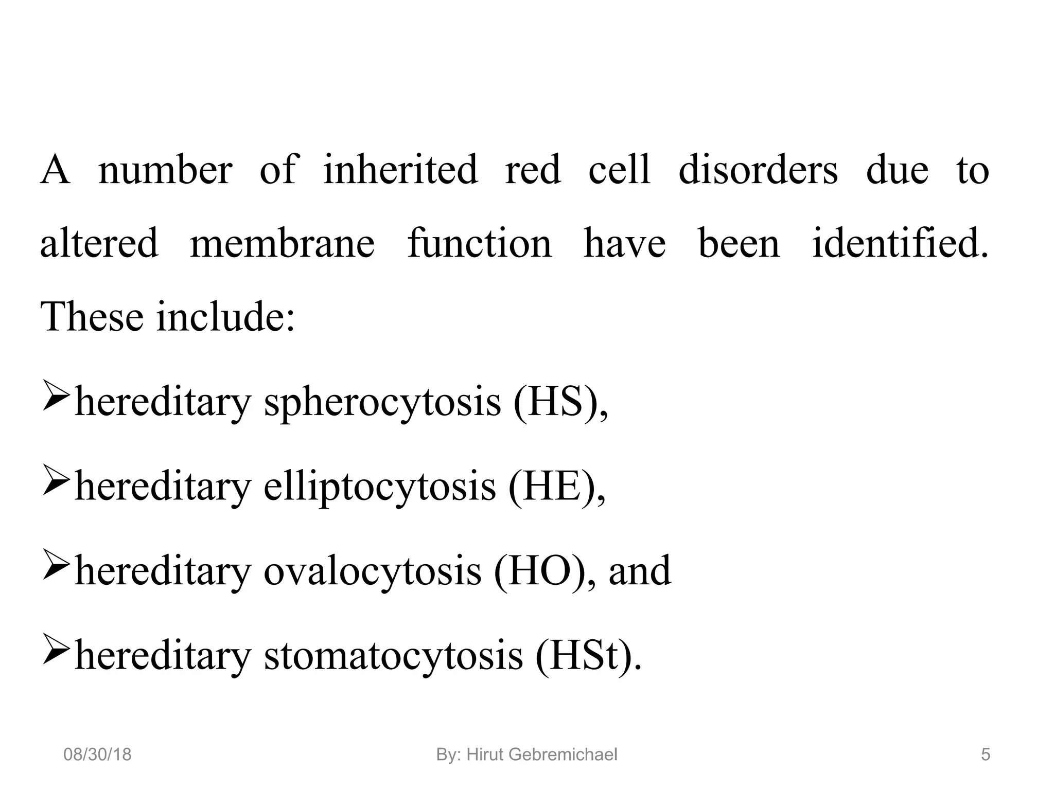 Red Blood Cell disorder | PPT