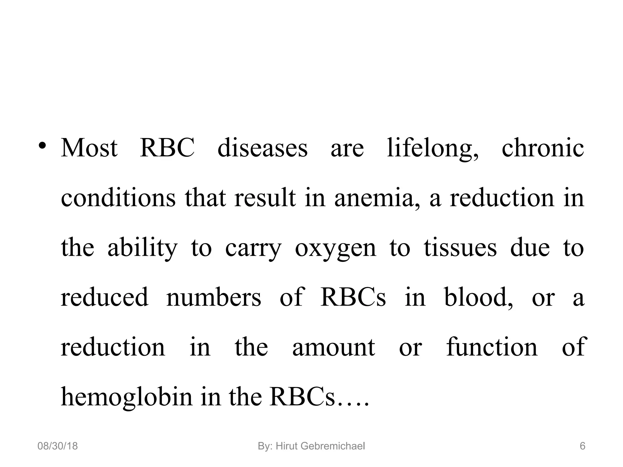 Red Blood Cell disorder | PPT