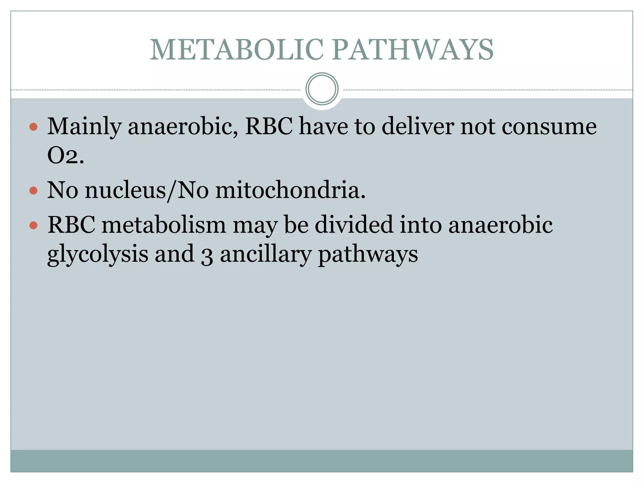 Rbc structure and metabolism | PPTX | Chemistry | Science