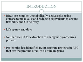 Rbc structure and metabolism | PPTX