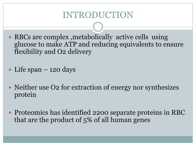 Rbc structure and metabolism | PPTX | Chemistry | Science