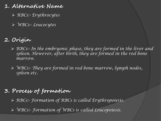 Rbc vs wbc, basic difference between RBCs & WBCs, blood cells, blood | PPT