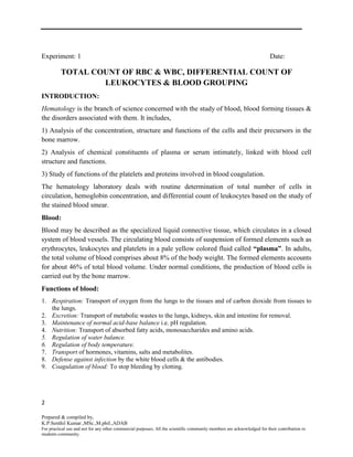 Rbc,wbc count | DOCX