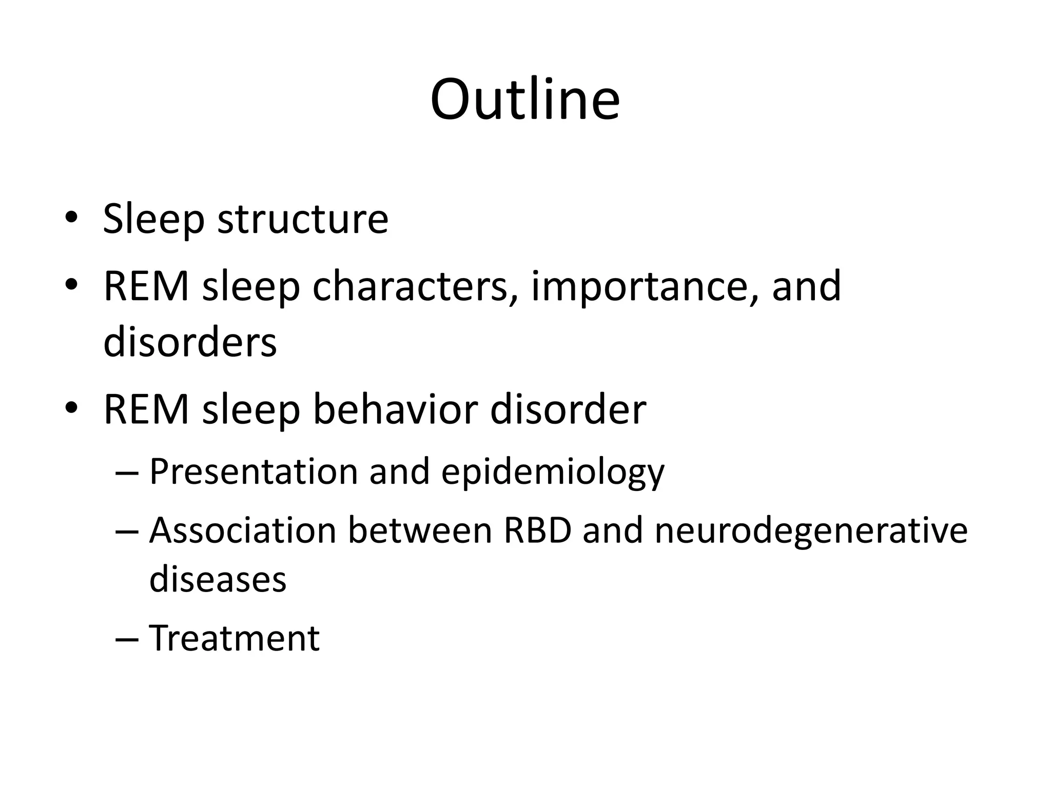 Rapid eye movement sleep behavior disorders | PPTX