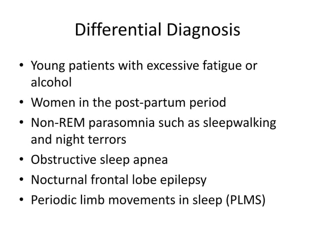 Rapid Eye Movement Sleep Behavior Disorders Pptx