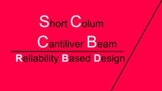 Reliability based design Optimsation Example | PPTX