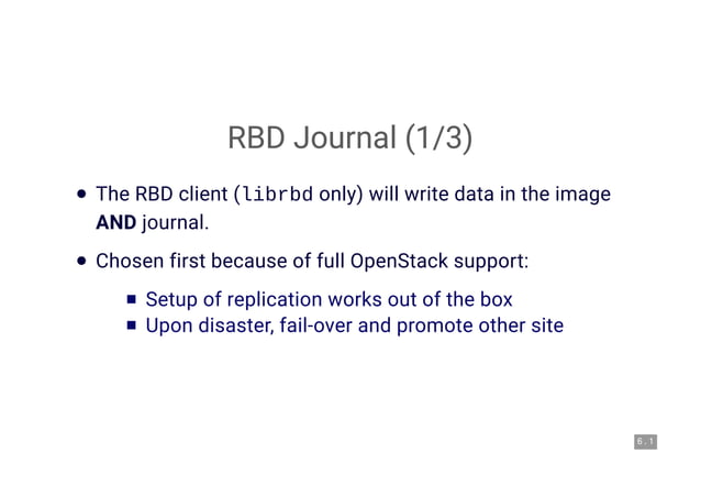 Evaluation of RBD replication options @CERN | PPT
