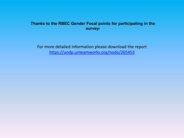 Rbec country offices gender survey 2012 | PPT | Free Download