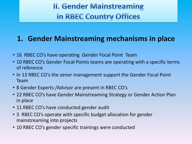 Rbec country offices gender survey 2012 | PPT | Free Download