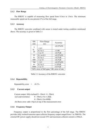 RBEFC Magnetic Flow Converter/Transmitter Catalog 2016 | PDF
